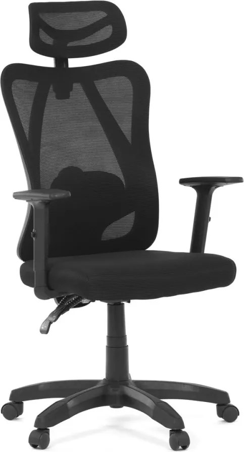Kancelářská židle KA-R215 BK, synchronní mechanismus, černá síťovina (65 x 63) cm