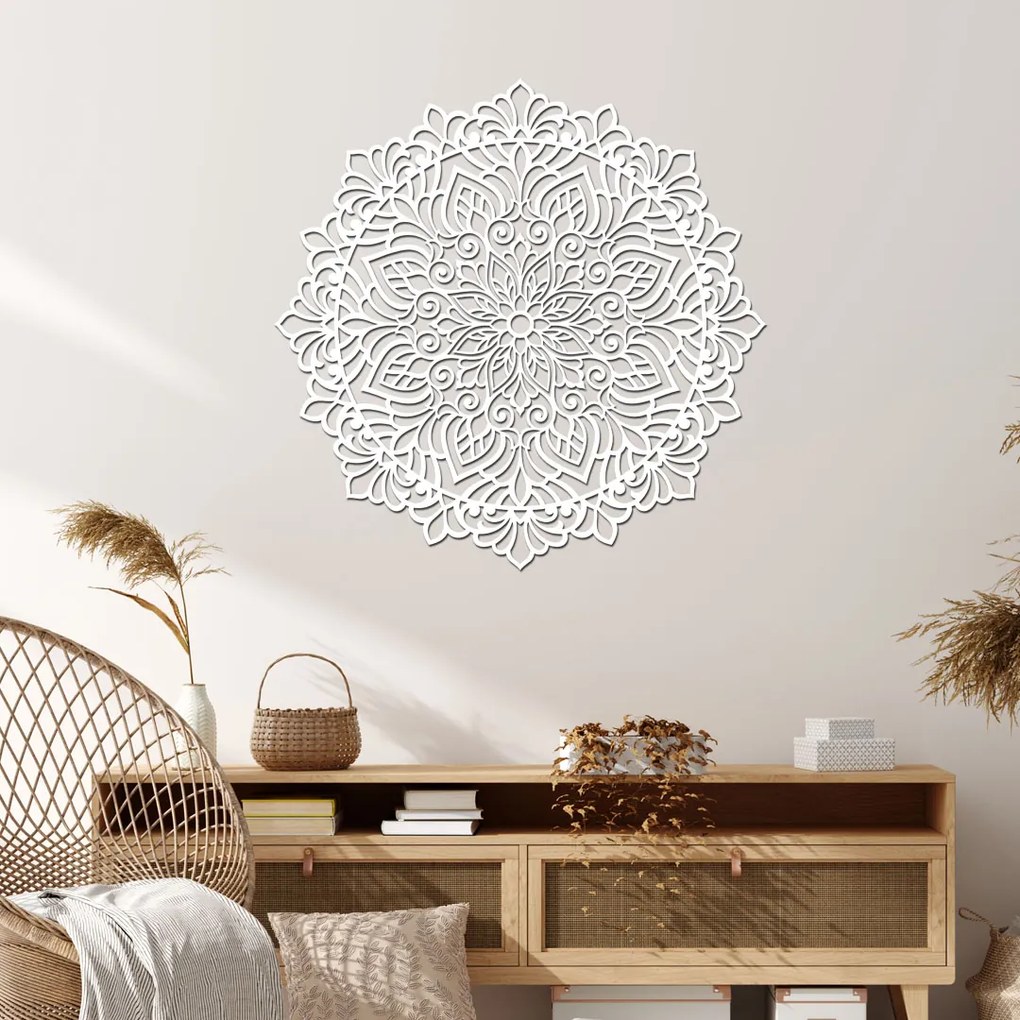 dřevo života Mandala na zeď HOJNOST Barevný vzor: Bílá, Rozměry Ø: 40