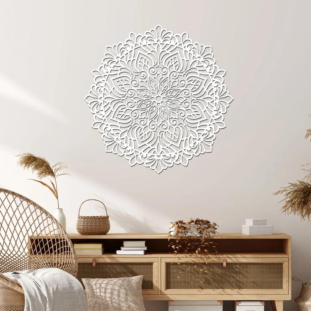 dřevo života Mandala na zeď HOJNOST Barevný vzor: Bílá, Rozměry Ø: 95