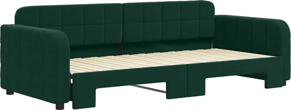 Válenda s přistýlkou tmavě zelená 90 x 200 cm samet 3196931