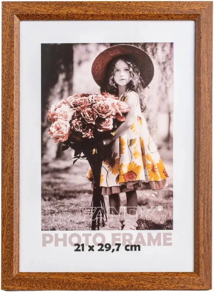 FANDY Dřevěný fotorámeček Bevel 21x29,7 3 tmavě hnědý