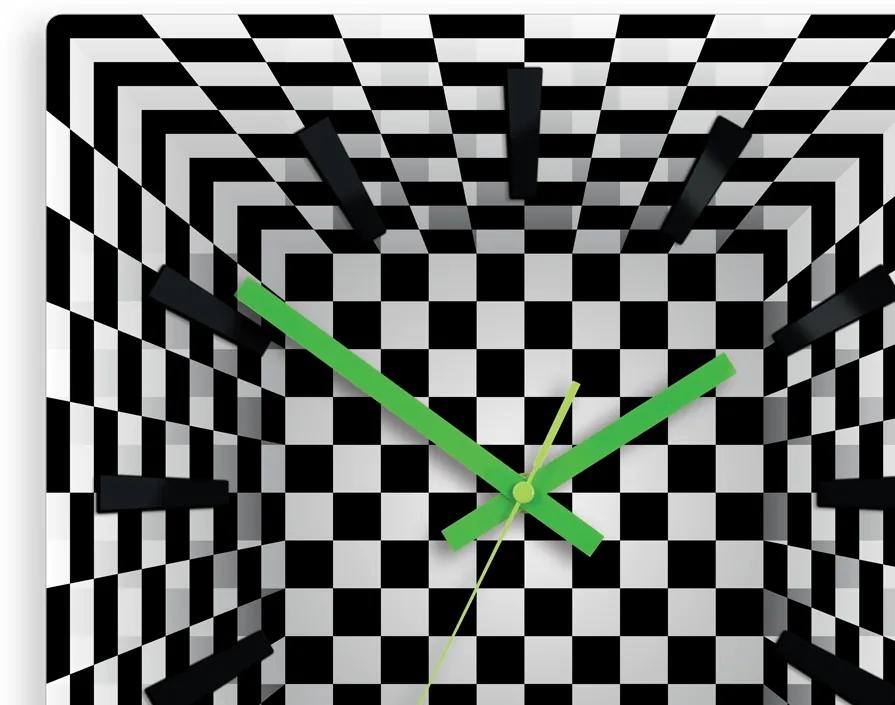 Nástěnné hodiny Ilusion černo-bílé