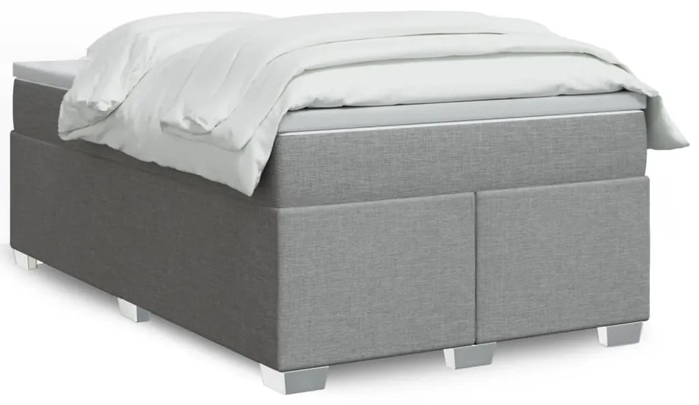 Box spring postel s matrací světle šedá 120x190 cm textil 3285116