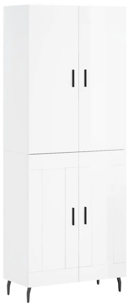 Skříň highboard lesklá bílá 69,5 x 34 x 180 cm kompozitní dřevo,  3195805