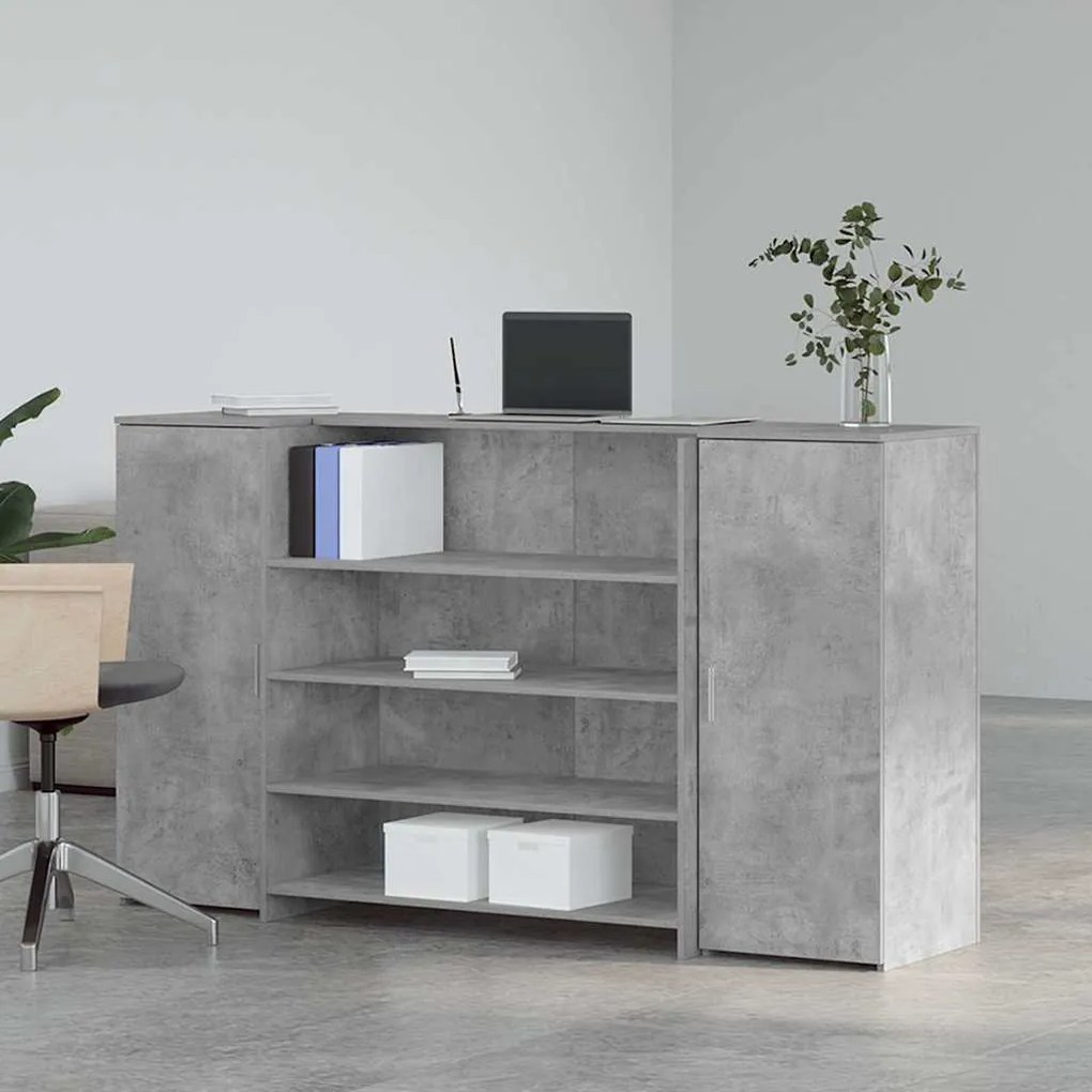 Recepční stůl betonově šedý 180x50x103,5 cm kompozitní dřevo 3324172