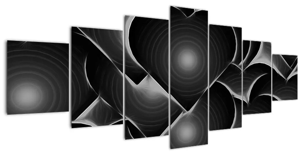 Obraz černo-bílých srdcí (210x100 cm)