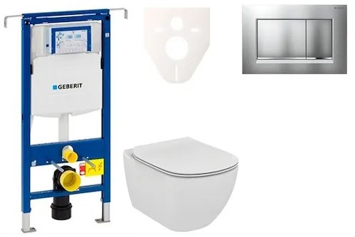 Cenově zvýhodněný závěsný WC set Geberit do lehkých stěn / předstěnová montáž+ WC Ideal Standard Tesi 111.355.00.5NE7