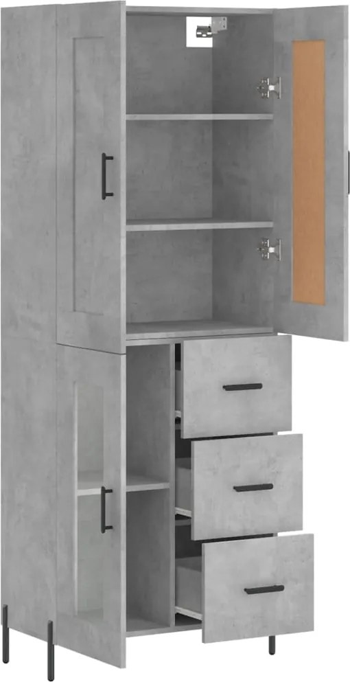 Skříň highboard betonově šedá 69,5x34x180 cm kompozitní dřevo 3199949
