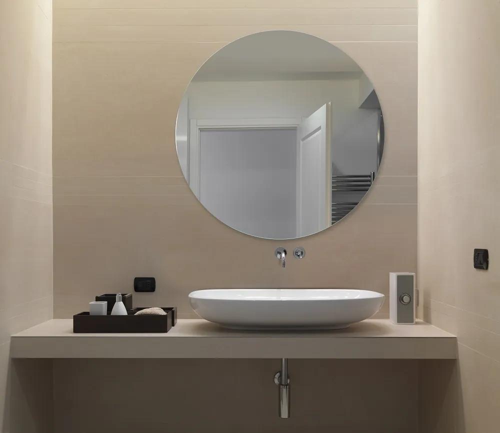 Amirro PURE RONDE kulaté zrcadlo na chodbu do předsíně nástěnné  Ø 75 cm s leštěnou hranou do koupelny na zeď 710-327