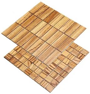ZEBRANO mozaika 2D - dřevěný obklad do koupelny a kuchyně 30 x 30 mm