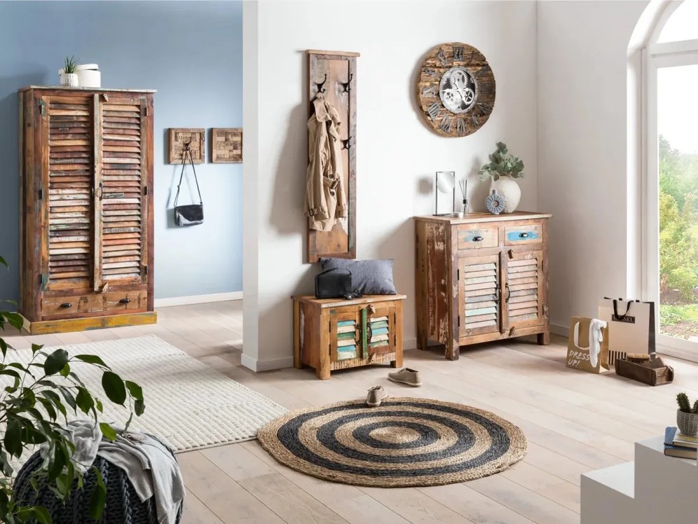 furniture-nabytek.cz - Masivní šatní panel Westhill z recyklovaného dřeva, lakovaný, vícebarevný