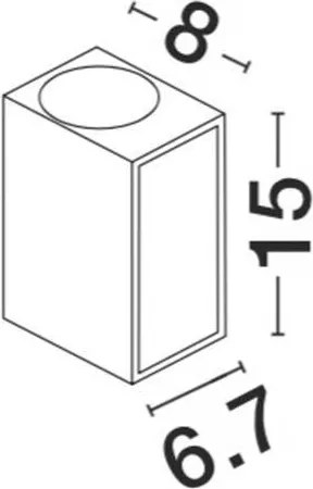 NV 710042 Venkovní nástěnné svítidlo NERO tmavě šedý hliník skleněný difuzor GU10 2x7W 220-240V IP54 bez žárovky světlo nahoru a dolů - NOVA LUCE