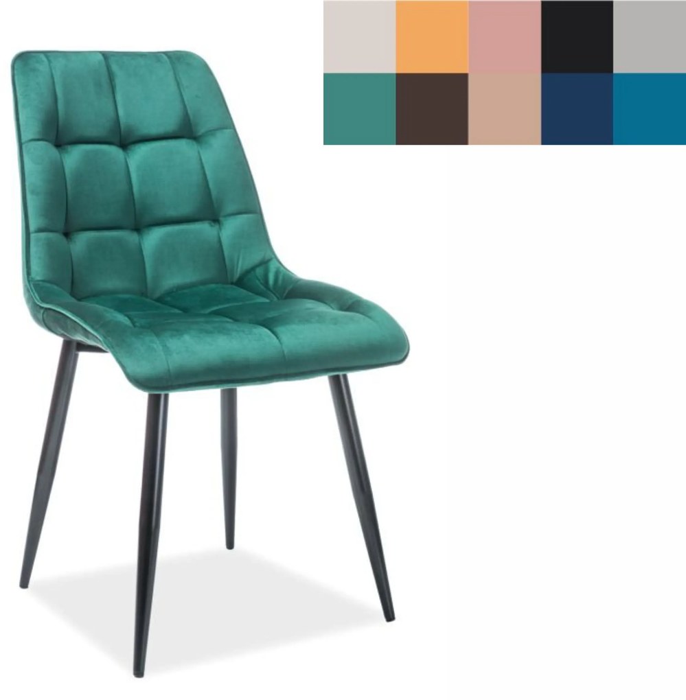 SIGNAL Jídelní židle - CHIC Velvet, různé barvy na výběr Čalounění: hnědá (Bluvel 48)