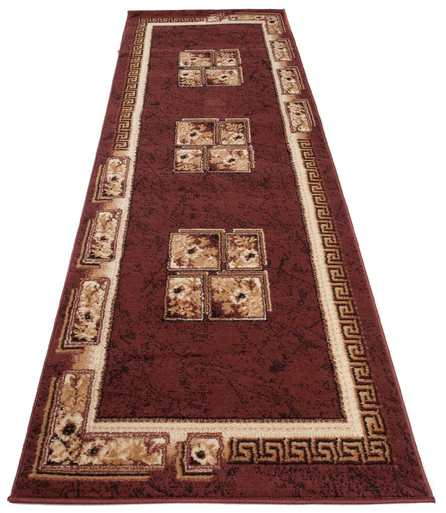 Chemex Moderní koberec Atlas - geometrické tvary 1 - hnědý Rozměr koberce: 70x130 cm