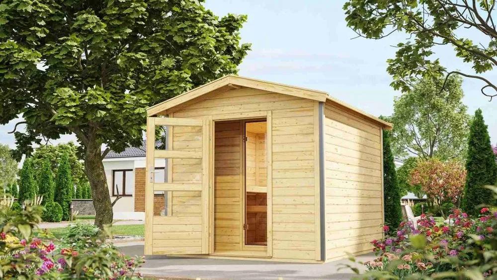 Venkovní finská sauna BOSS Lanitplast Přírodní dřevo