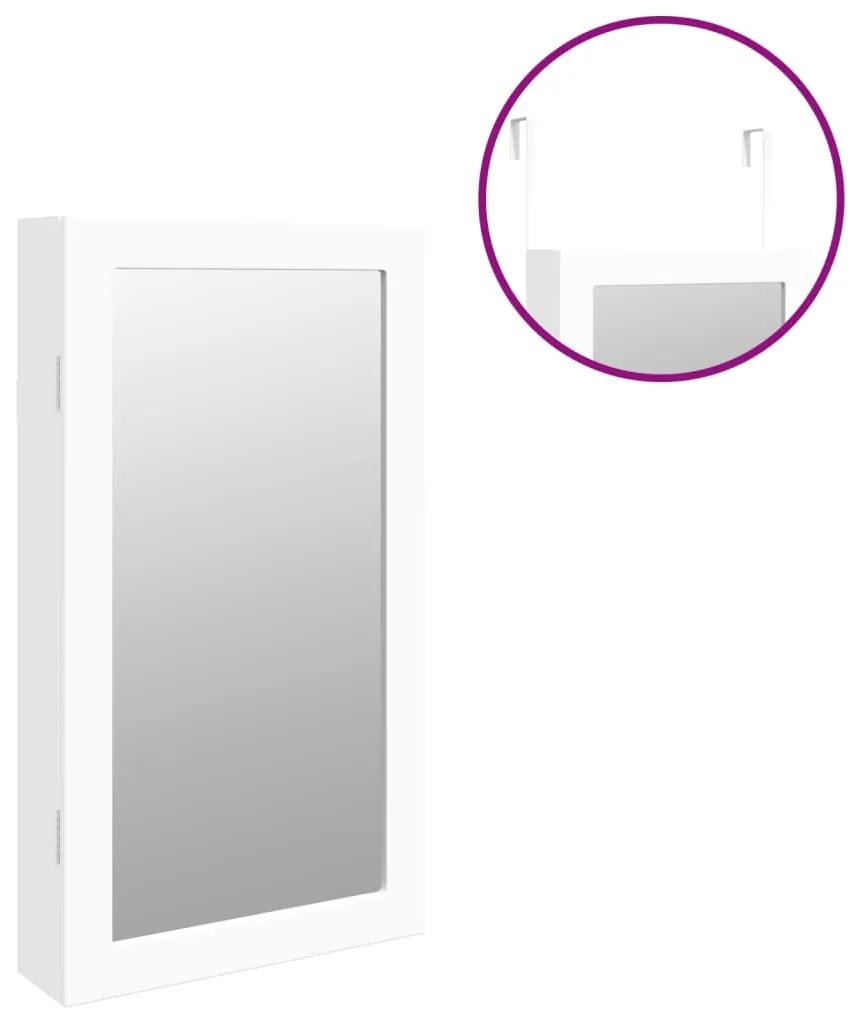 Zrcadlová šperkovnice s LED světly nástěnná bílá - Default Title