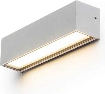 RED R13527 CAMARGUE nástěnná stříbrnošedá satinované sklo 230V LED 6W IP65 3000K - RED - DESIGN RENDL