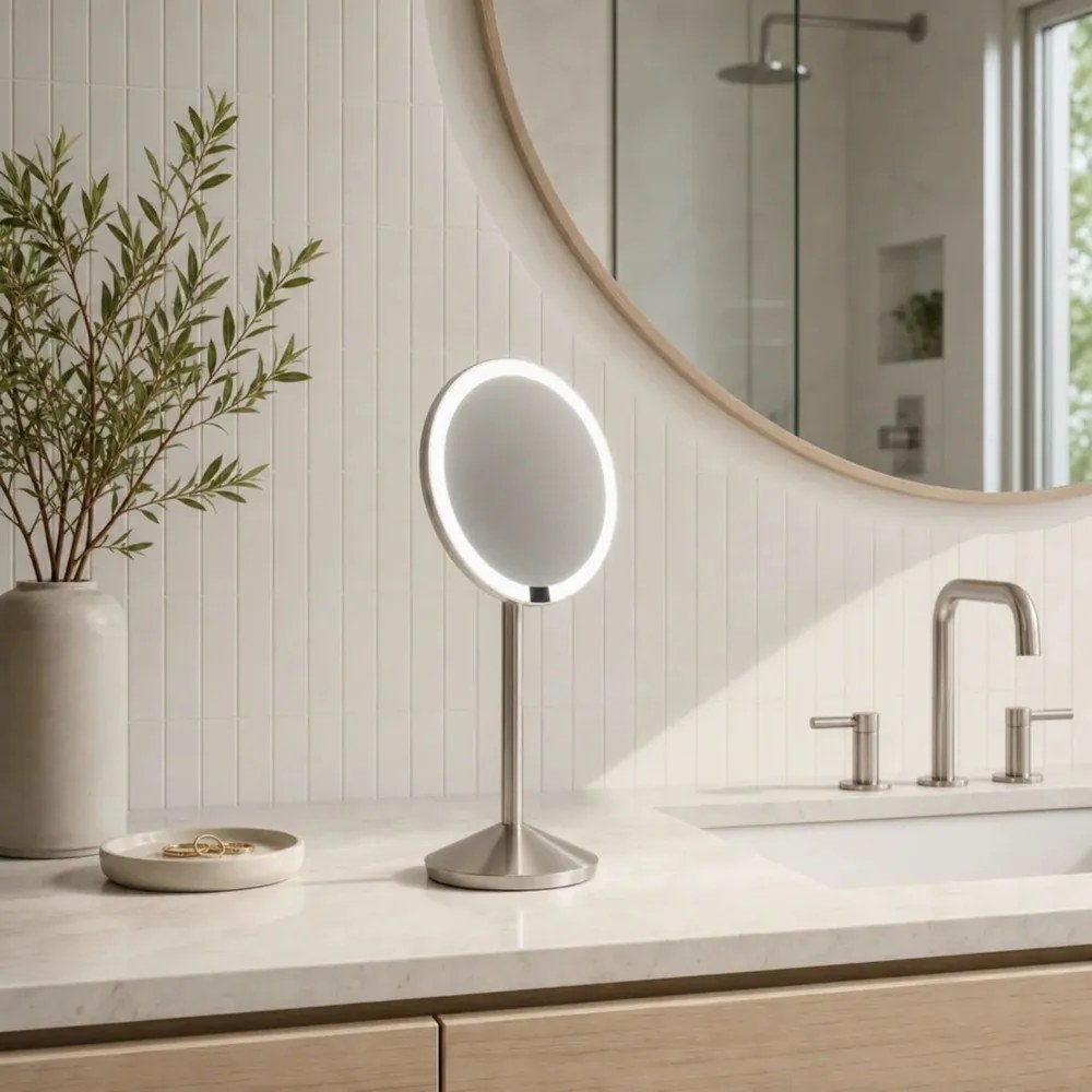 Kosmetické zrcadlo s osvětlením/zvětšovací (zvětšení 5x) ø 12 cm – simplehuman
