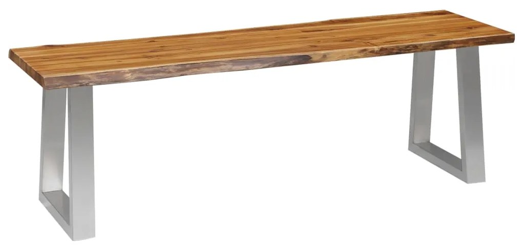 283895 vidaXL Lavice 140 cm masivní akáciové dřevo a nerezová ocel