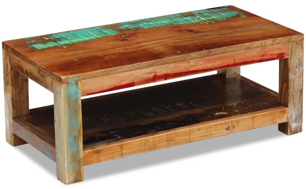 Konferenční stolek - masivní regenerované dřevo | 90x45x35 cm