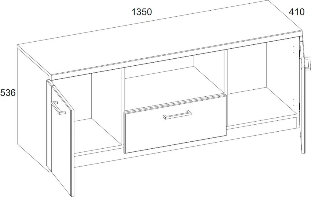 TV stolek 2d1s/135 dub navarra Doorset