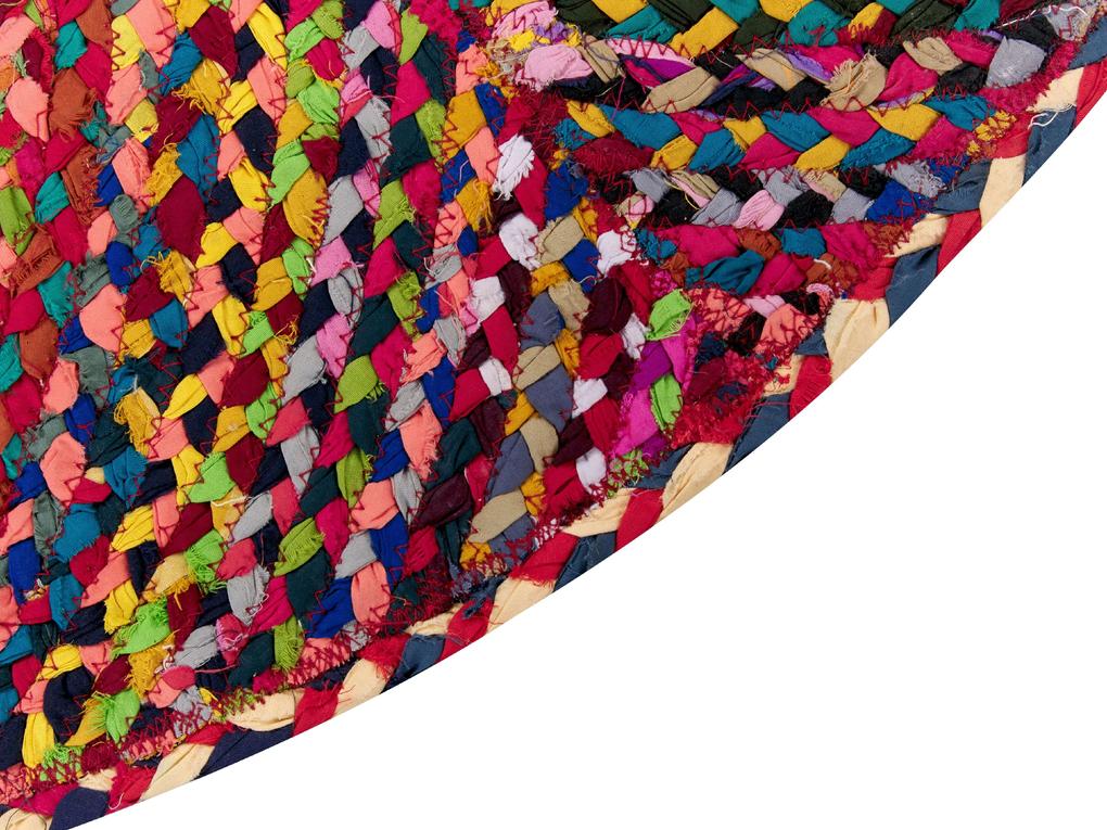 Kulatý bavlněný koberec ⌀ 140 cm vícebarevný LADIK Beliani