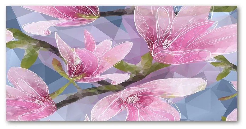 Wallmuralia Moderní foto-obraz akryl na stěnu Růžová magnolie 140x70 cm