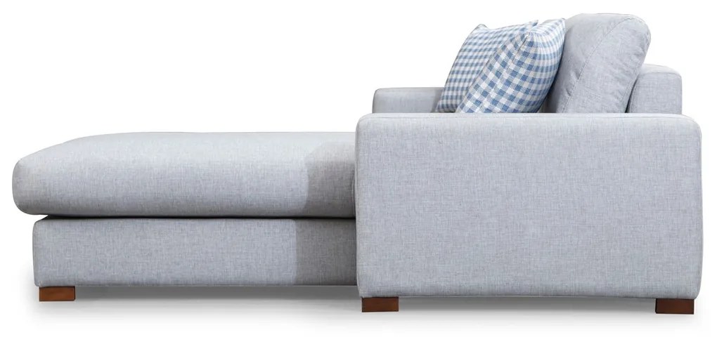 Designová rohová sedačka Bellona 290 cm světle šedá - pravá