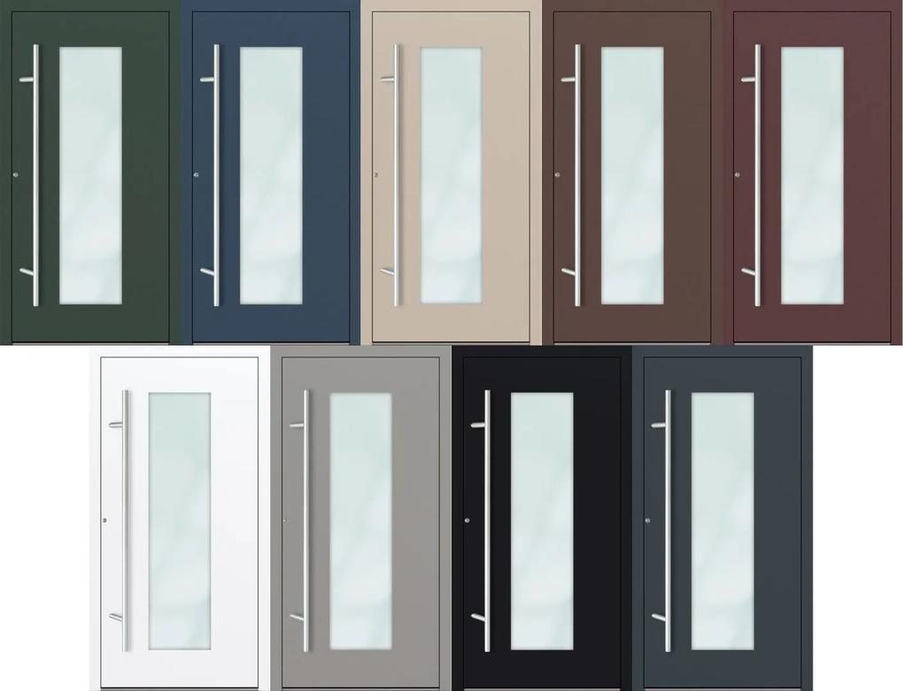 Hliníkové vchodové dveře FM Turen Premium P90 M08 antracit/bílá RAL7016/9016 Orientace dveří: Levé, otevírání dovnitř, Standardní rozměr dveří včetně rámu: 100 cm x 200 cm - vnější rozměr rámu