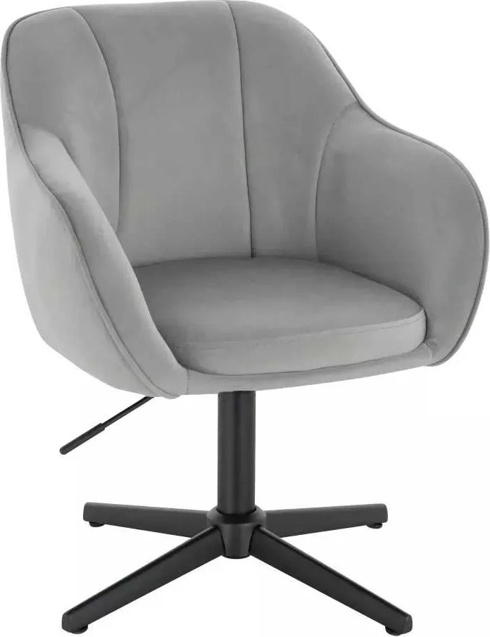 LuxuryForm DESIGN Otočná židle AVOLA VELUR na černém kříži - světle šedá