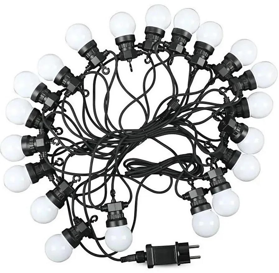 LED Venkovní řetěz STRING 10m 20xLED/0,5W/230V IP44 6000K