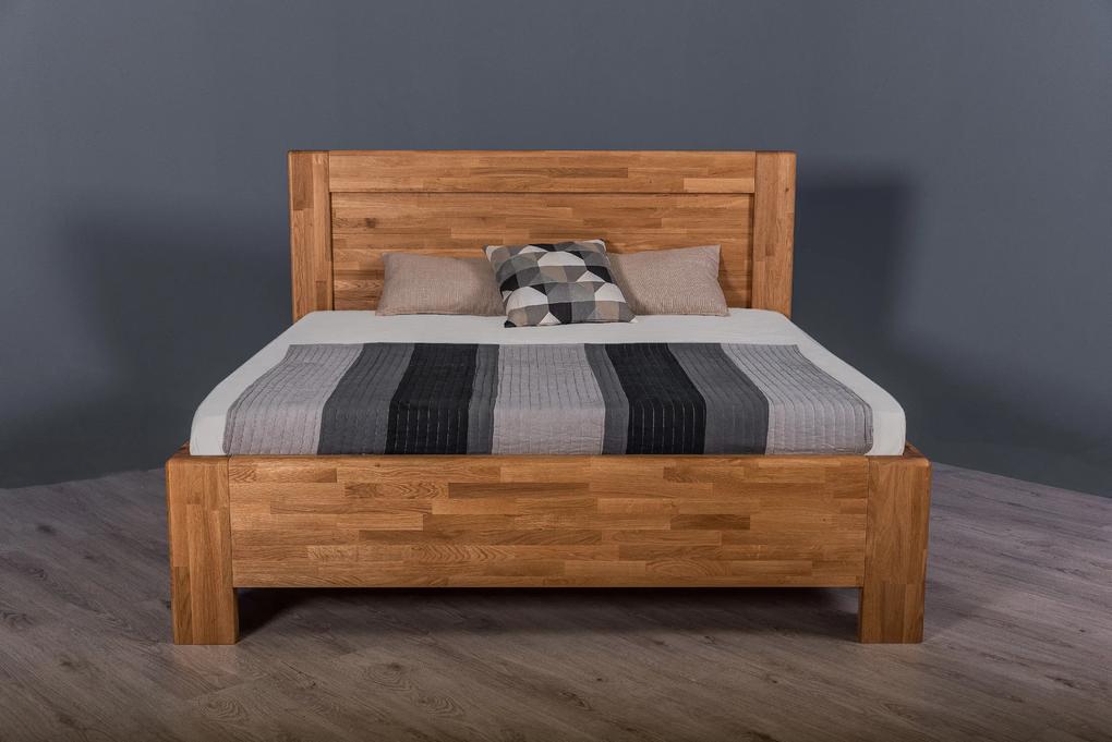 Masivní postel ROYAL - Solwo Design Dřevo a odstín oleje: BUK Cink - Olejování přírodní, Rozměr spací plochy: 200x200
