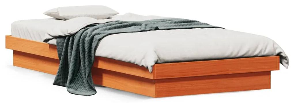 Rám postele s LED voskově hnědý 90 x 190 cm masivní borovice,  844420