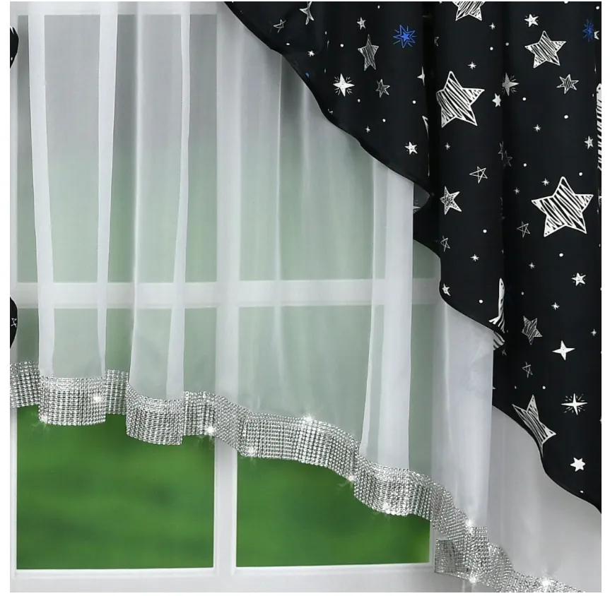 Fabryque curtain Hotová záclona Hvězdy bílá 400x150cm
