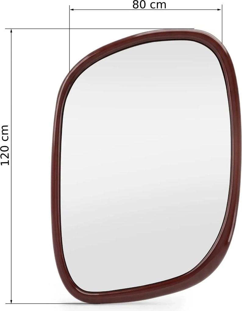 Nástěnné zrcadlo Siri 120 cm vínově-hnědé