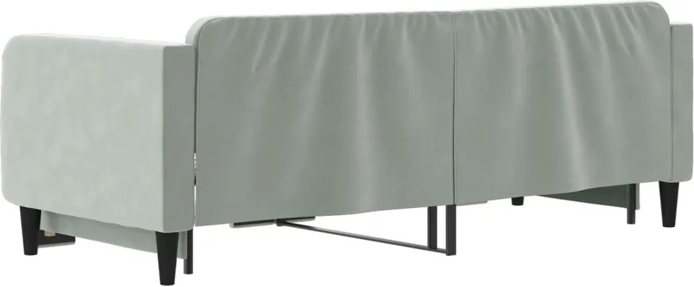 Válenda s přistýlkou světle šedá 90 x 200 cm samet 3197063