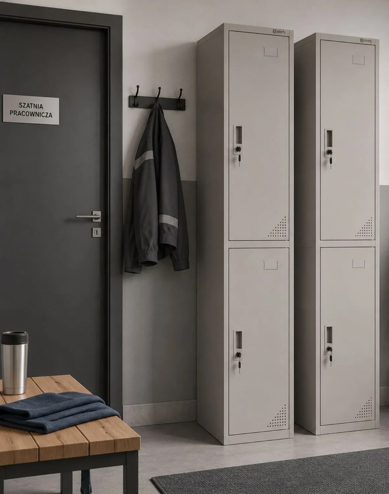 Modulární kovová šatní skříň s tyčí Turyn Grey