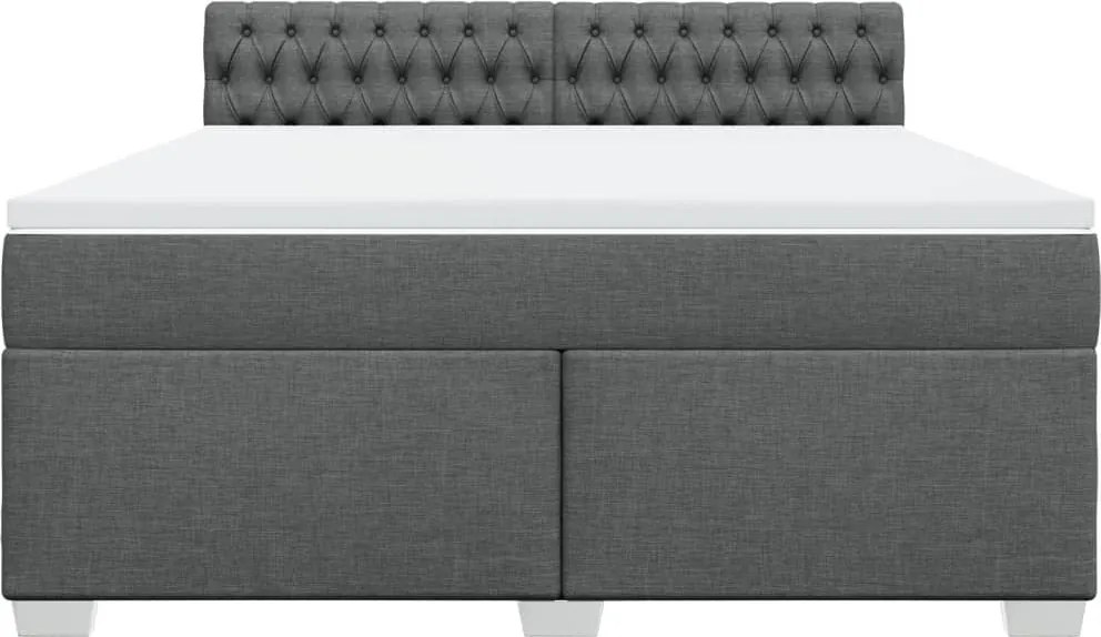 Box spring postel s matrací tmavě šedá 180x200 cm textil 3288275