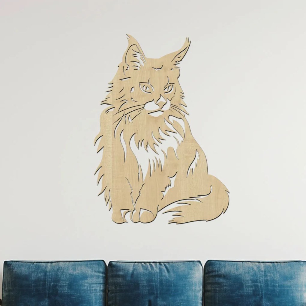 dřevo života Dřevěný obraz Mainské mývalí kočky Zvolte rozměr (cm): 42x60, Zvolte barvu dekoru: Černá