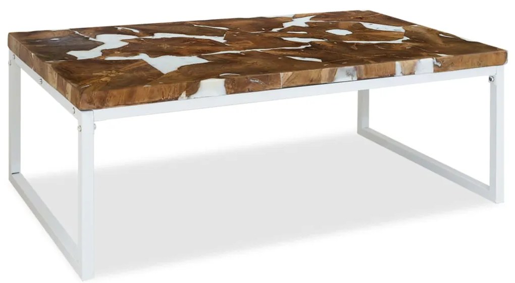 vidaXL Marketos Konferenční stolek teak a pryskyřice 110 x 60 x 40 cm