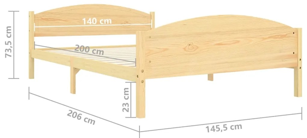 Rám postele masivní borovice 140 x 200 cm,  322029