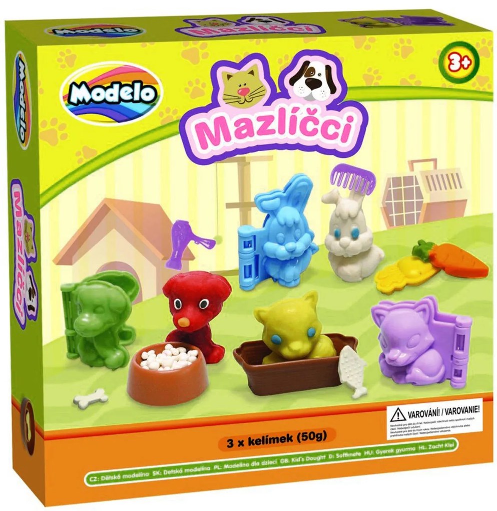 MAC TOYS Mazlíčci herní set modelína 3 kelímky s nástroji v krabici m4411763