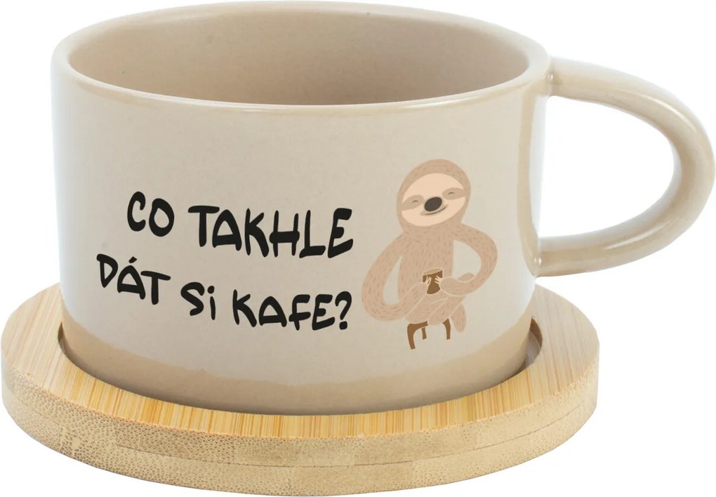 CO TAKHLE DÁT SI KAFE? - krémový hrníček makronka 200 ml