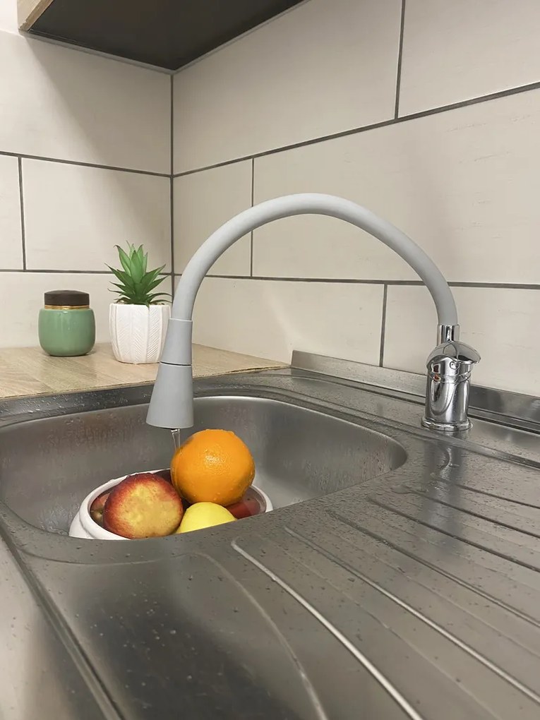 Slezák - RAV Dřezová baterie SÁZAVA - SAx06.x/13S, Šedá/chrom Připojovací hadičky - závit: 1/2", Typ ovládací páky: Ovládací páka č.: 0 - (SA006.5/13S)