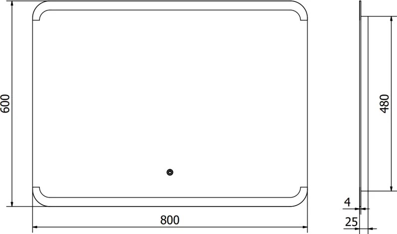 Mexen Nida, LED koupelnové zrcadlo s podsvícením 80x60 cm, 6000K, ochrana proti zamlžování, 9806-080-060-611-00