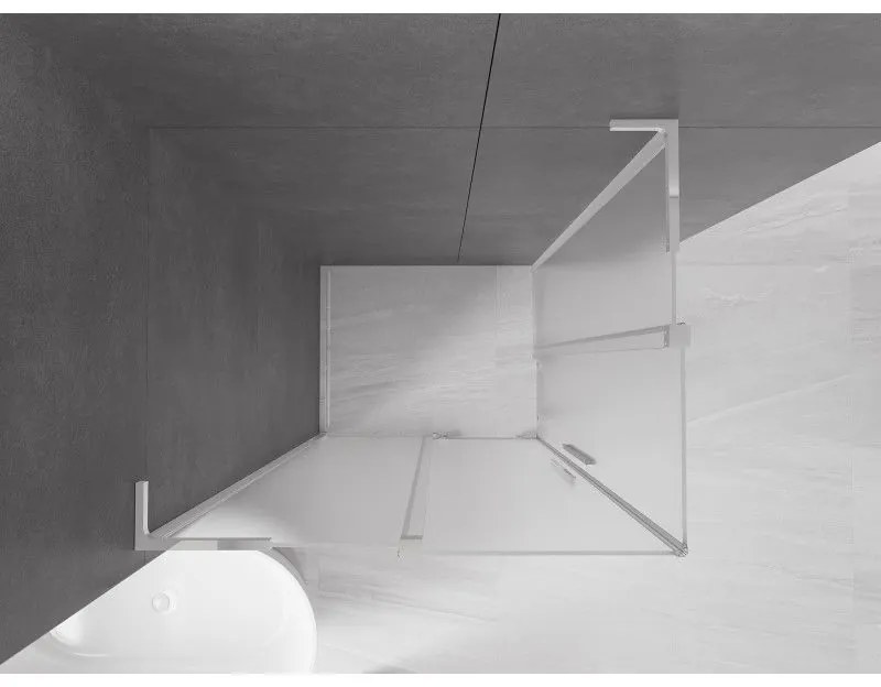 Mexen Velar L Duo, sprchový kout s posuvnými dveřmi 100 x 90 cm, 8mm sklo námraza, chromová, 871-100-090-02-33-01