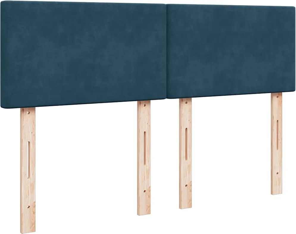 Box spring postel s matrací modrá 140 x 190 cm samet 3287732