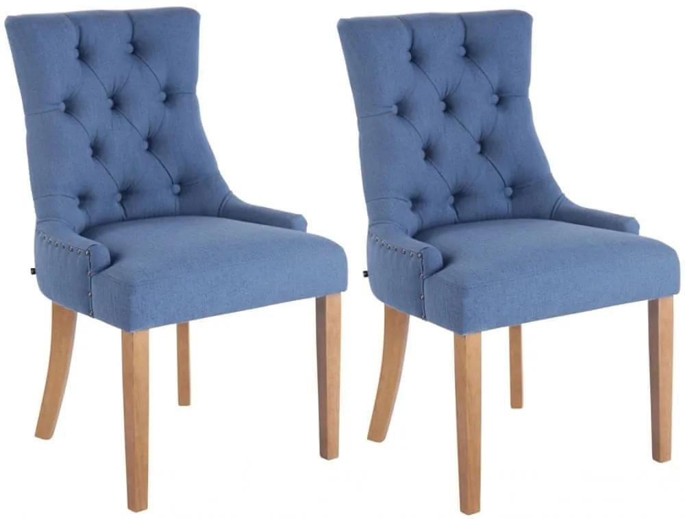 Bhm germany Jídelní židle Arton (SET 2 ks), modrá / přírodní dřevo