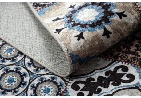 Dywany Luszczow Dětský kusový koberec MIRO 51913.802 pratelný  Patchwork protiskluz, modrý / hnědá Rozměr koberce: 120 x 170 cm