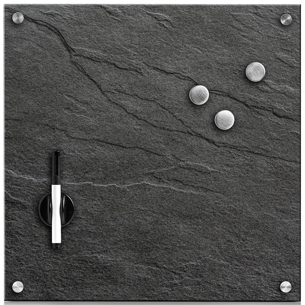 Magnetická nástěnná poznámková deska Zeller / sklo / antracit / 40 x 40 cm / 11688